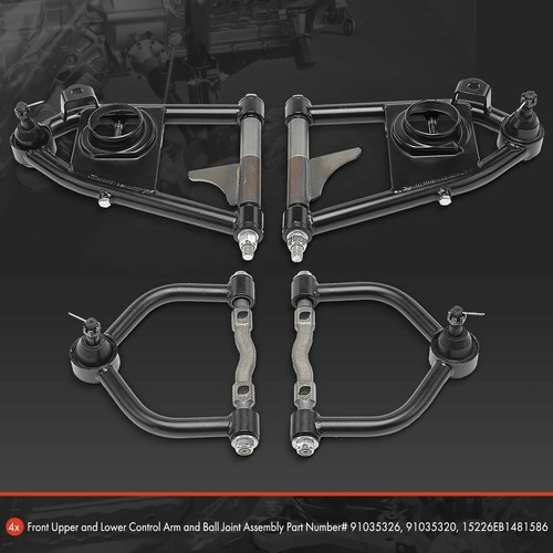 4x Front Suspension Upper & Lower Tubular Control Arm for Ford Mustang ...