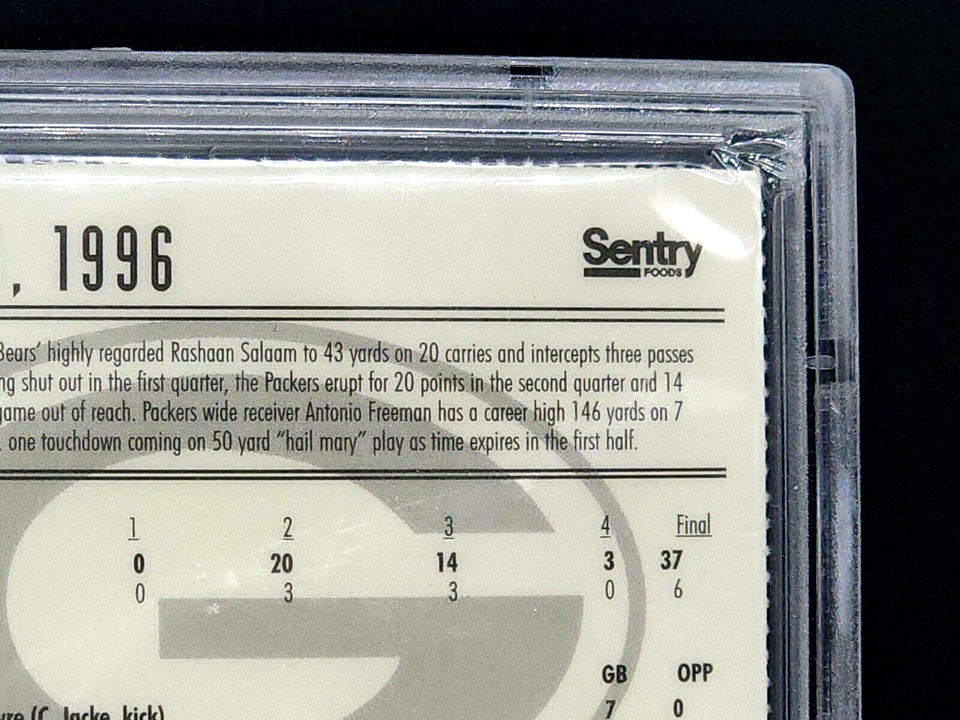 1996 Sentry October 6, 1996 Packers Chicago Bears Rivalry PSA 8 *Only 8 ...