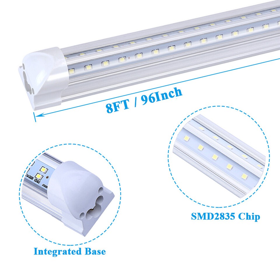 12 Pack T8 8FT Led Tube Light 8Foot Led Bulbs 8' Led Shop Light Fixture ...