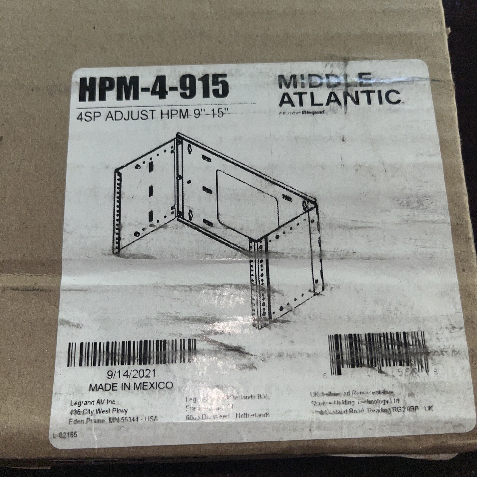 Middle Atlantic HPM-4-915 4-Space (7") Hinged Panel Wall Mount - NEW | eBay