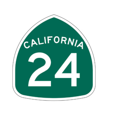 12" california state route 24 highway sign bumper sticker decal usa ...