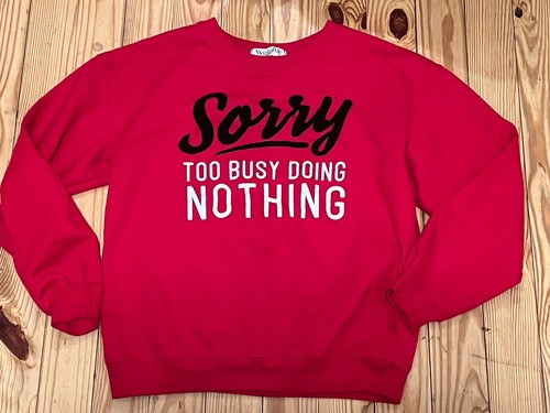 Wound Up Women’s Large Red Sweatshirt Doing Nothing Shirt | eBay