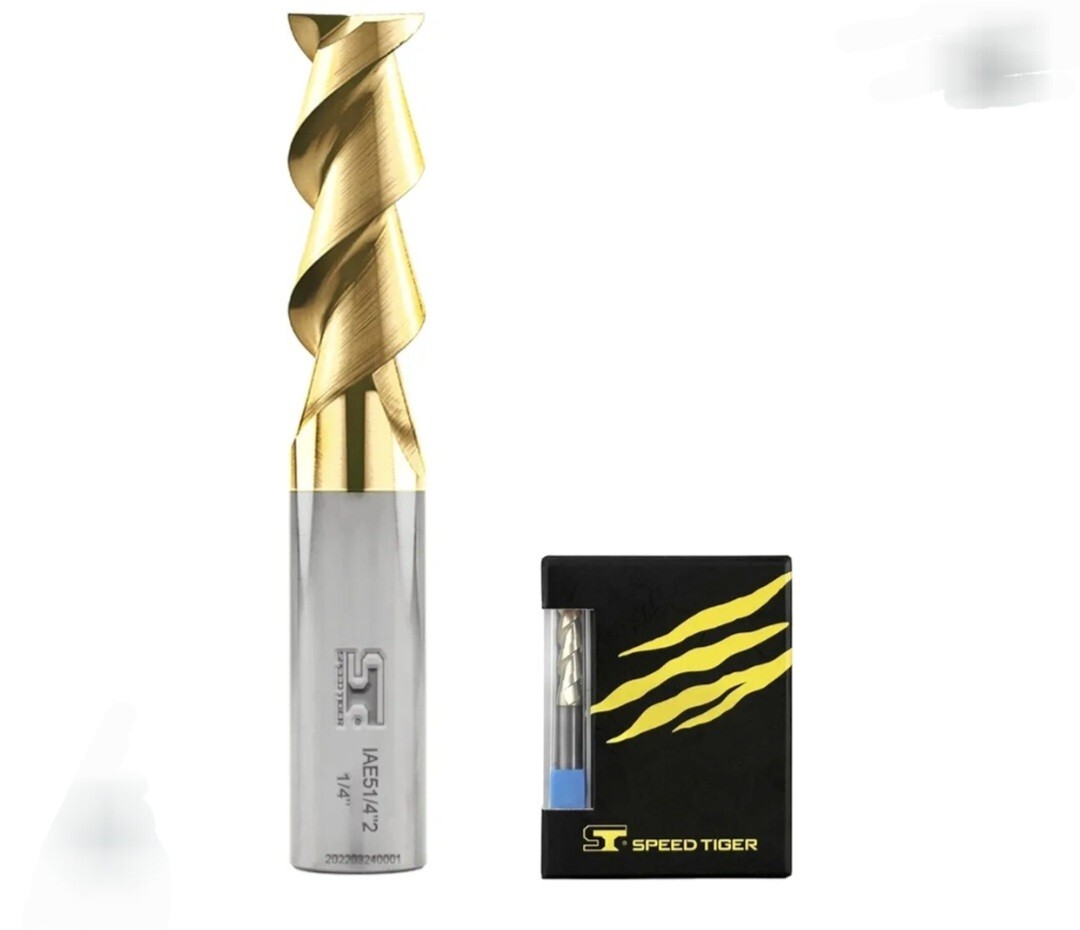 Speed Tiger IAE5 Carbide Square Nose End Mill With ZrN Coating 1/4 ...