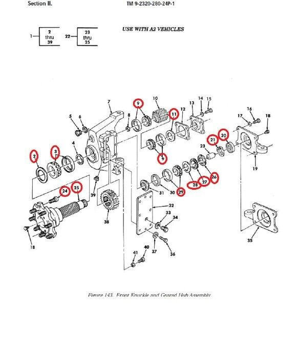 HMMWV CTIS GEARED HUB SPINDLE WITH BEARINGS SEALS AND MOUNTING HARDWARE ...