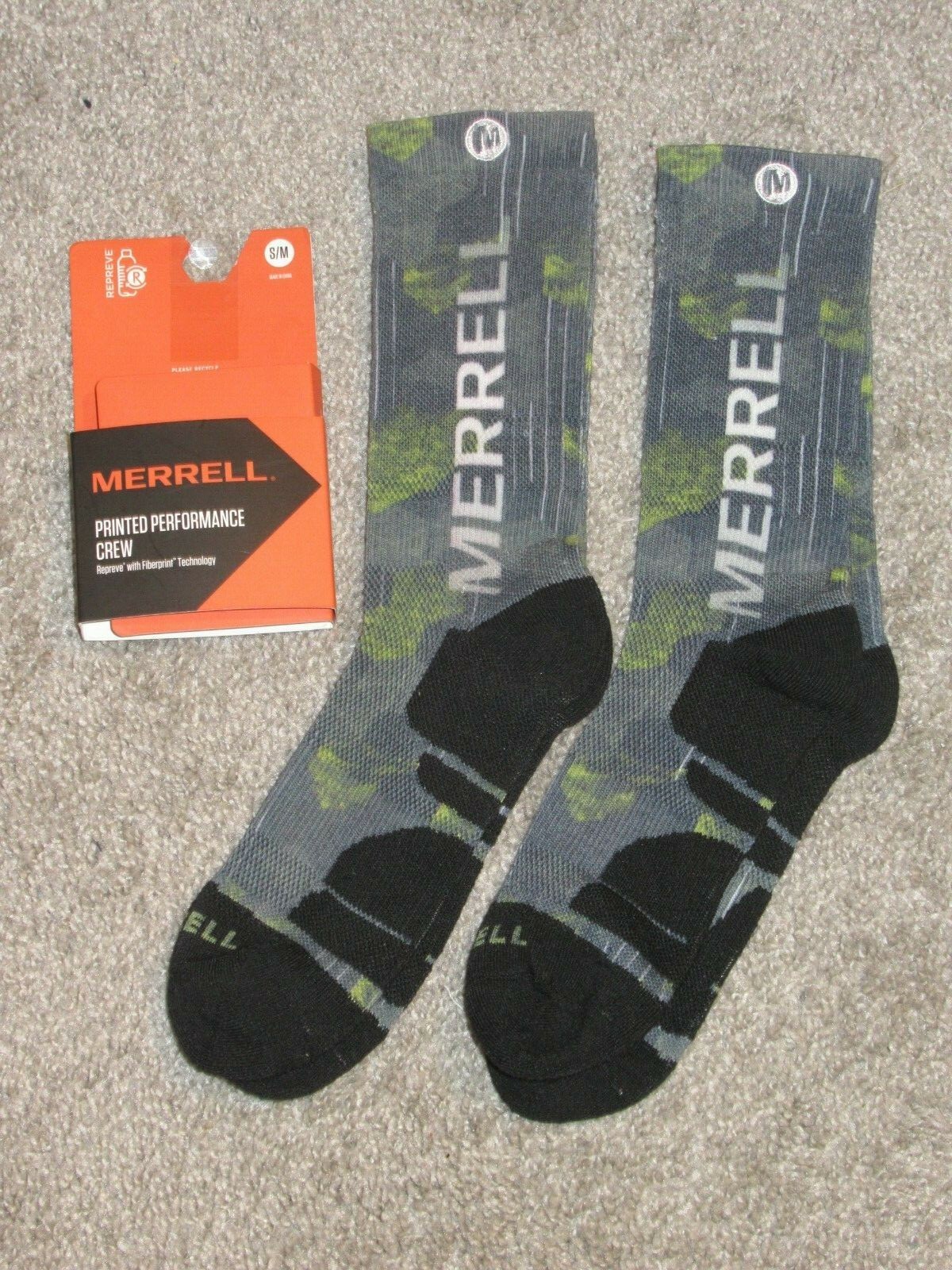 Merrell Mens Womens Printed Performance Crew Socks ~~2 Pairs~~ | eBay