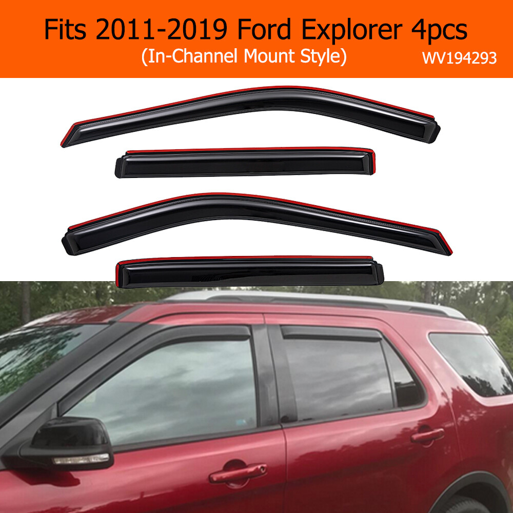 For 2011-2019 Ford Explorer In-Channel Smoke Window Visor Vent Shade ...