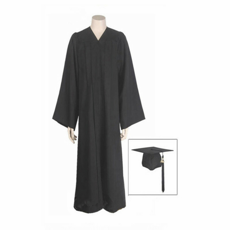 Men University Academic Graduation Gown Bachelors Dress Cap Hat Matte ...