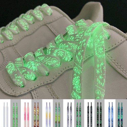 Decor Luminous Shoelaces Cashew Flower Laces Glow Shoe Strings Athletic ...
