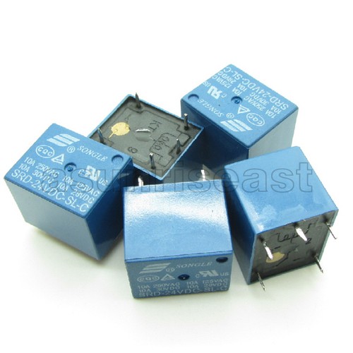 100PCS Wholesale Coil DC24V PCB Type Power Relay 10A SPDT NO+NC SRD ...