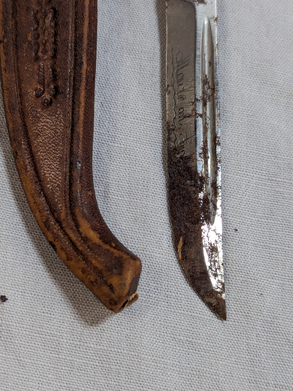 RARE Vtg PUUKKO KNIFE FINLAND, SMALL LETTER OPENER 5.5” long w Leather ...