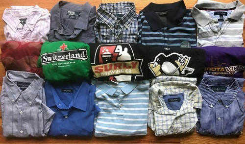 Five(5) Pounds Clothing Shirts Tops T Button Lot Variety Dress Polo ...