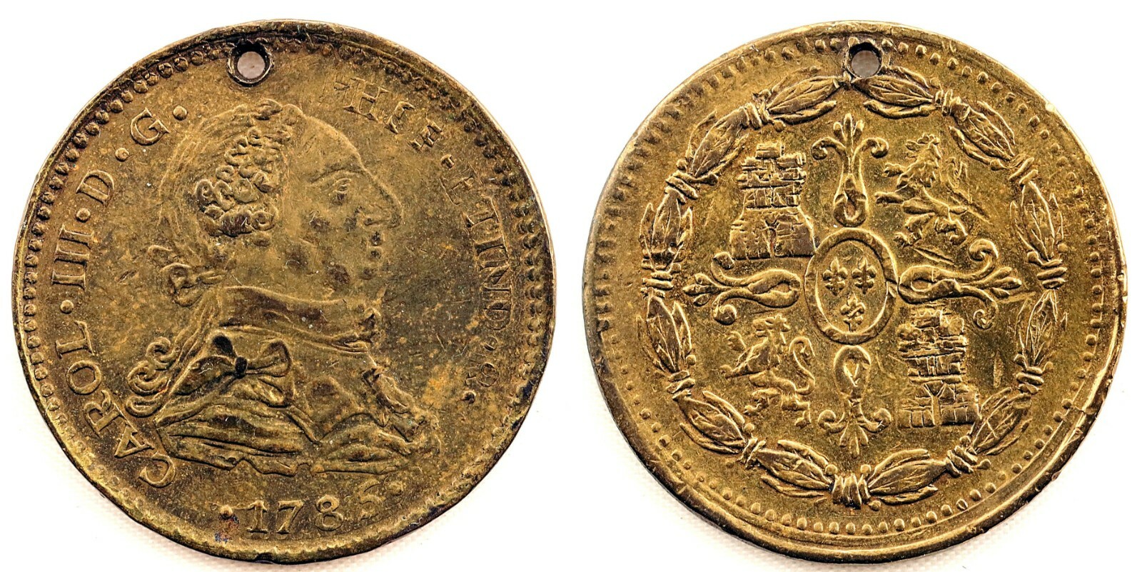 Spain-Carlos III Token Of Epoca. 1785. Brass 0.3oz | eBay
