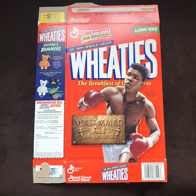 Vintage Muhammad Ali Wheaties Cereal Box Empty Flat | eBay