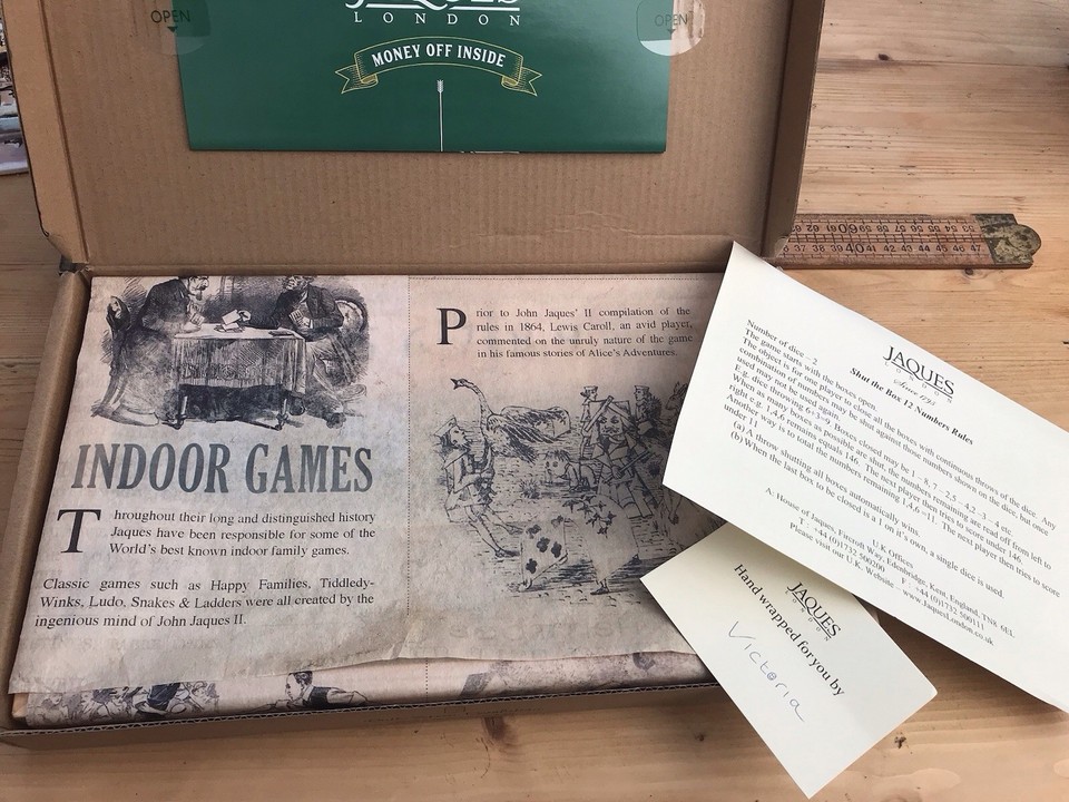 Jaques London Shut The Box Game 12 Slots Unused Boxed | eBay UK