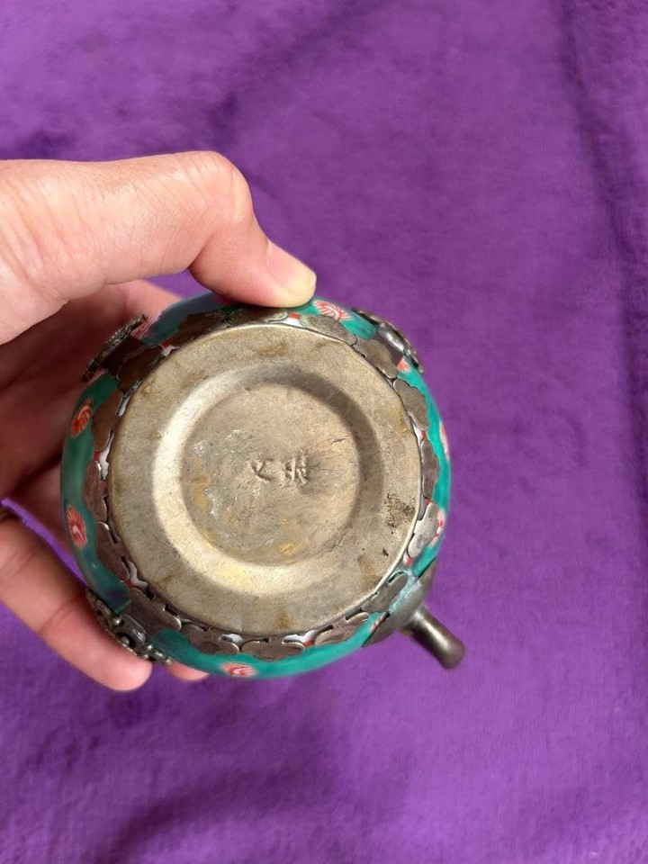 Teapot Pottery Bronze 4.9 inch 19Th Century Antique Japanese Edo Tea ...