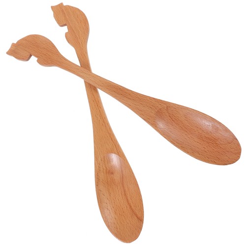 2 Pcs Kitten Stirring Spoon Cartoon Coffee Spoon Long Handle Honey Stir ...