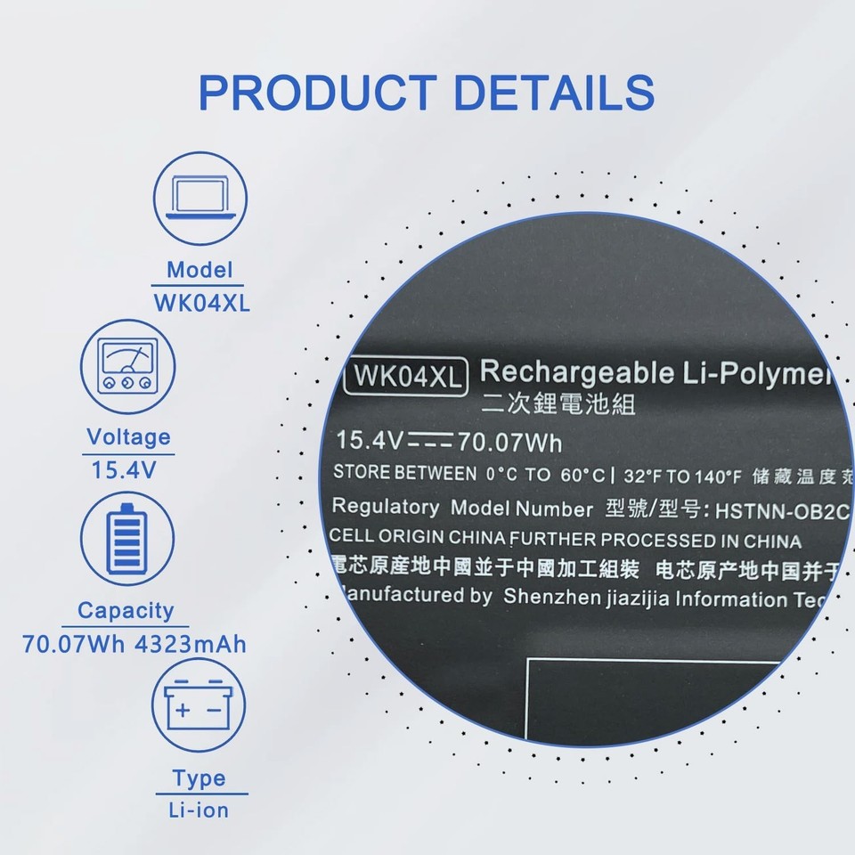 WK04XL Battery for HP Victus 16-B 16-D 16-E HSTNN-IB9V HSTNN-OB2C ...