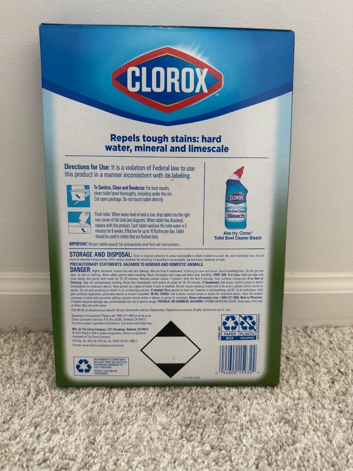 Clorox Ultra Clean Toilet Bowl Cleaner Tablets with Bleach (12 PACK, 2 ...