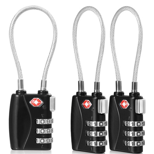14cm Flexible Cable Long TSA Lock for Suitcase Luggage Bag Case Sports ...