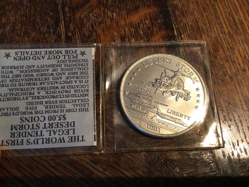 1991 Desert Storm $5 COIN Hutt River Province AH-64 Apache Helicopter ...