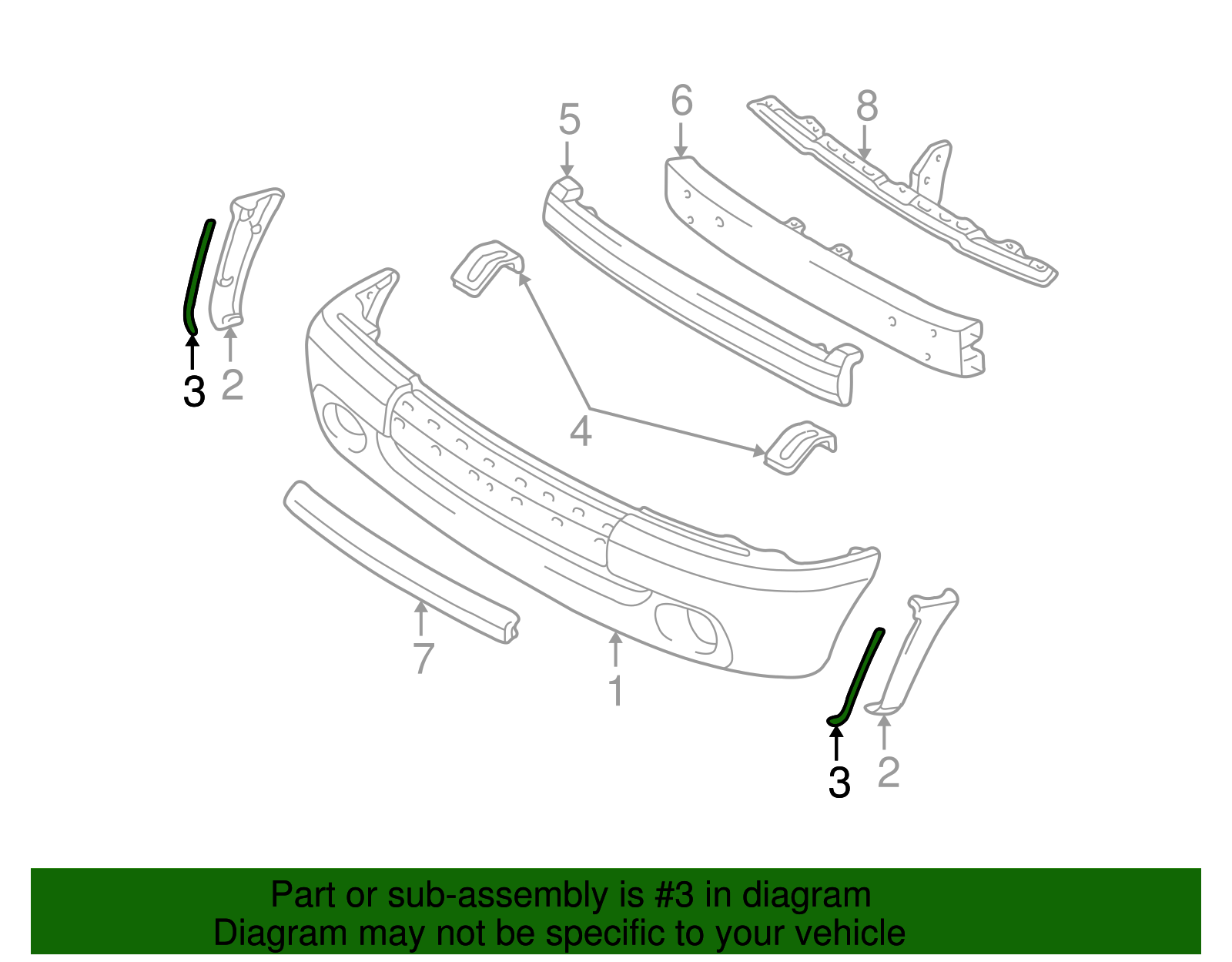 5254134010B0 Genuine TOYOTA Protector Front Bumper 52541-34010-b0 for ...