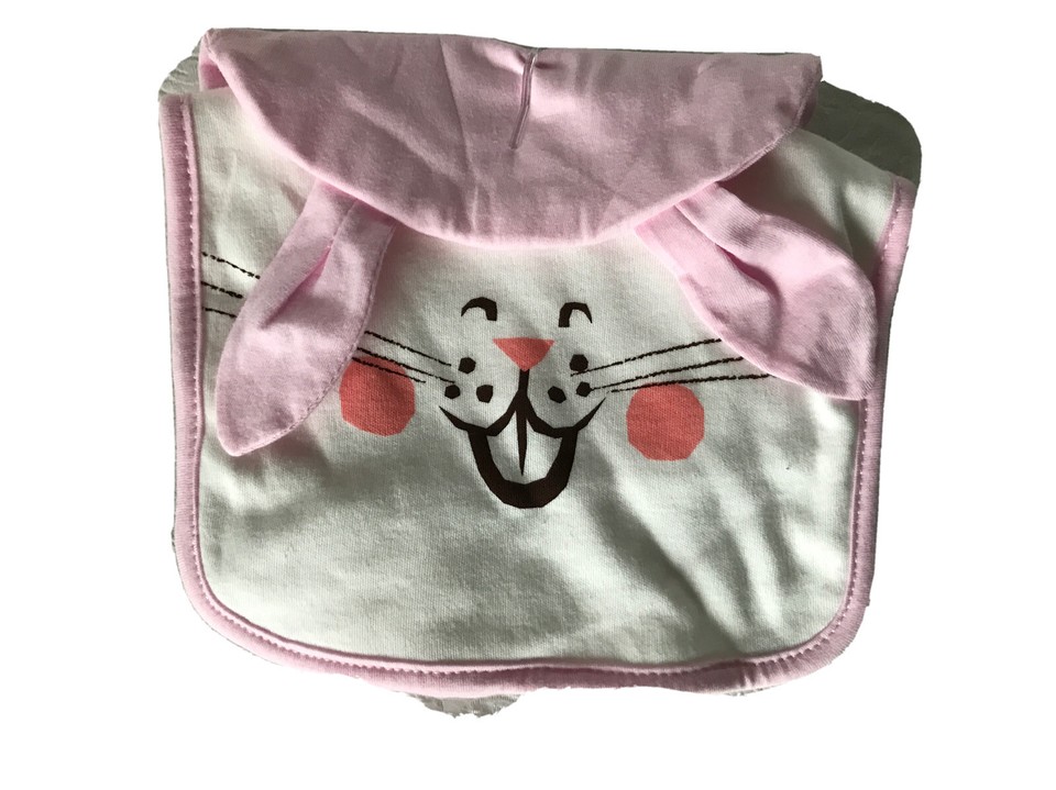 Target Baby Girl Pink Bib & Bunny Ear Hat Set 0-6 Months | eBay
