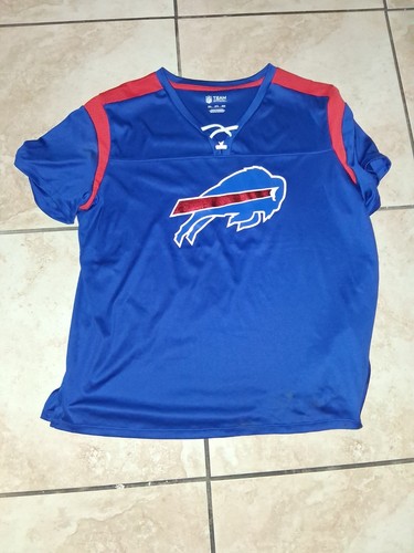 Womens Ladies BUFFALO BILLS "Laces" Football Jersey SHIRT Blue Xl | eBay