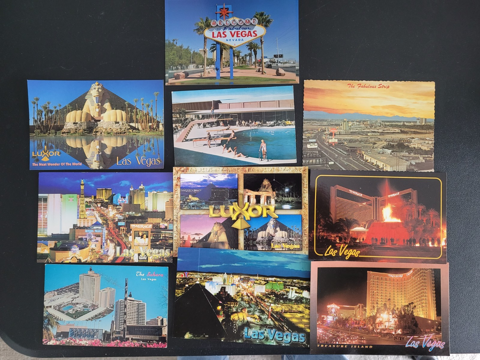 LAS VEGAS - NEVADA Vintage Lot (6) POSTCARD FOLDERS & (30) SOUVENIR ...
