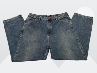 Ruff Ryders Dirty Denim Men's Medium Wash Blue Baggy Utility Jeans Size ...