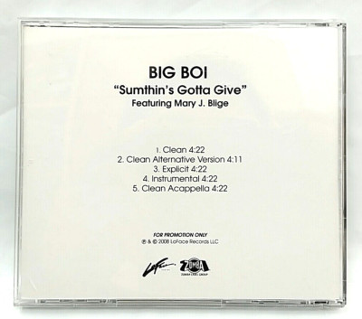 (CD) Big Boi Feat Mary J. Blige ‎– Sumthin's Gotta Give, 5 Tracks ...