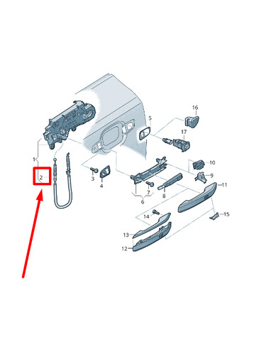AUDI A4 8W2,B9 FRONT LEFT DOOR LOCK RELEASE CABLE 8W0837099A ORIGINAL ...