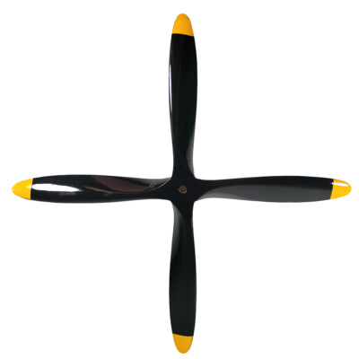 4 Blade 14/15/16/17/18/20/22 inch Black +Yellow Propeller CW Beech ...