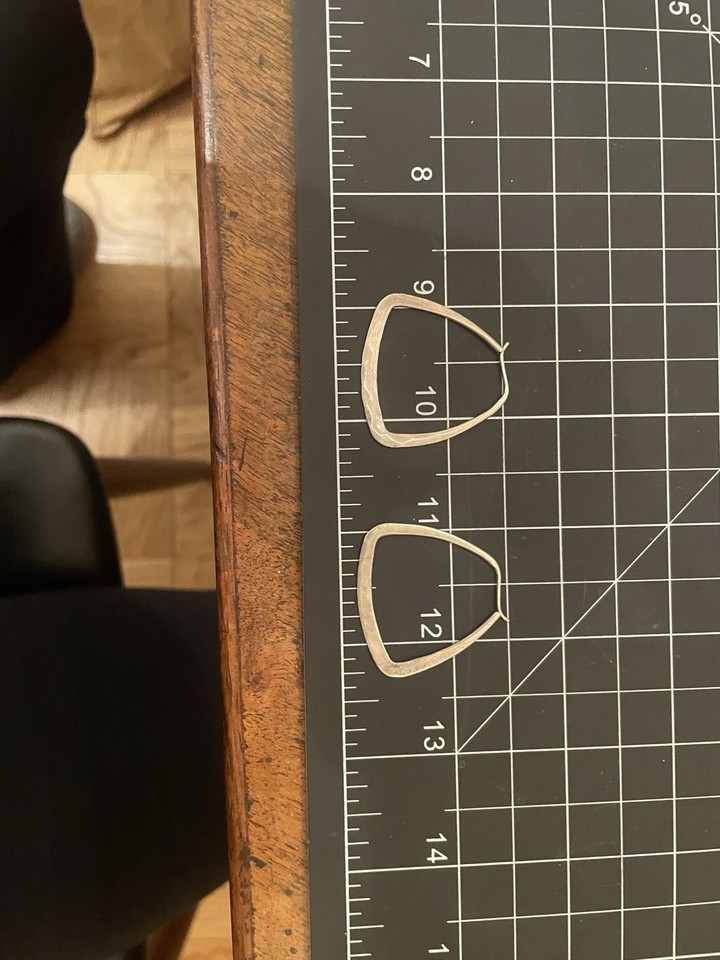 Vtg Ed LEVIN Hammered Sterling Silver Modernist Pierced Hoop Earrings ...