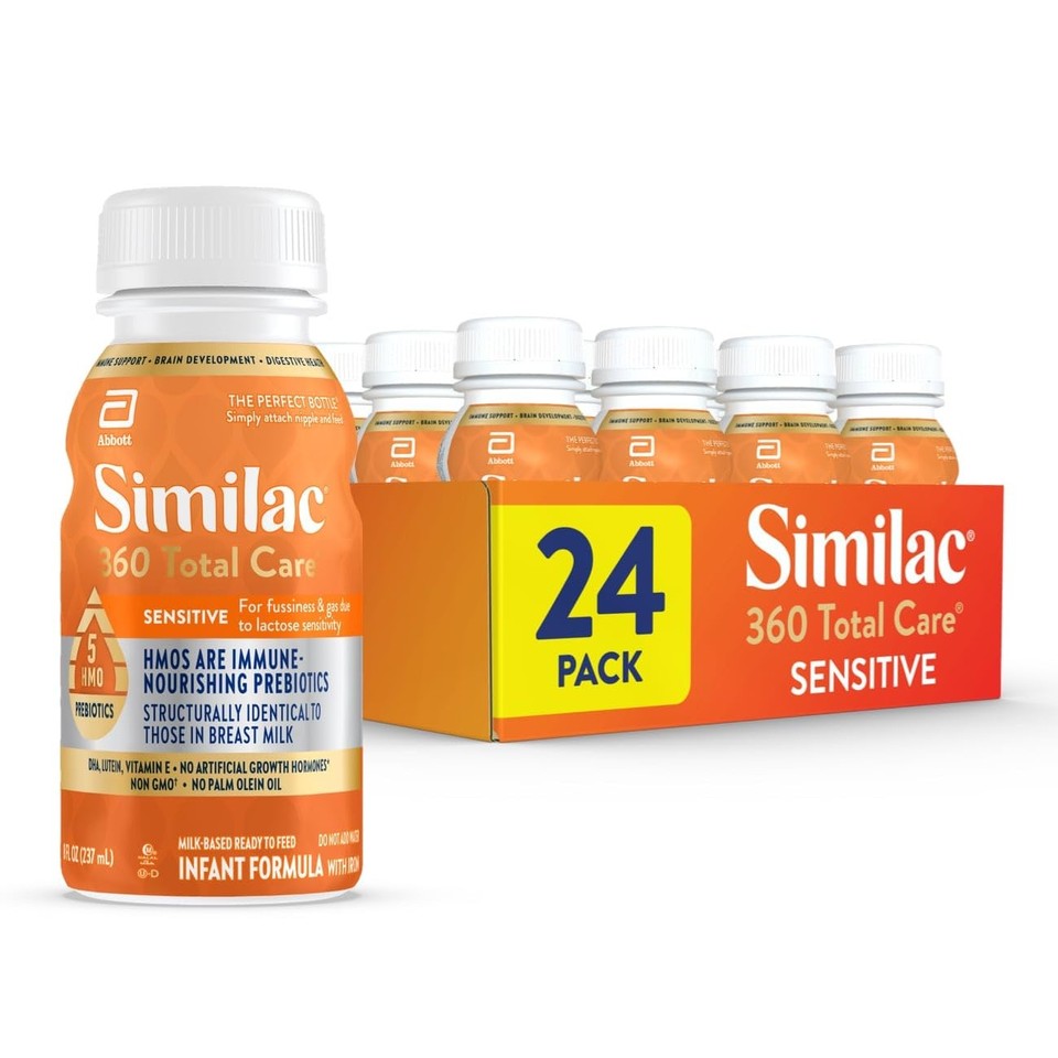 Similac 360 Total Care Sensitive Infant RTF Formula, 8fl oz - 24pk ...