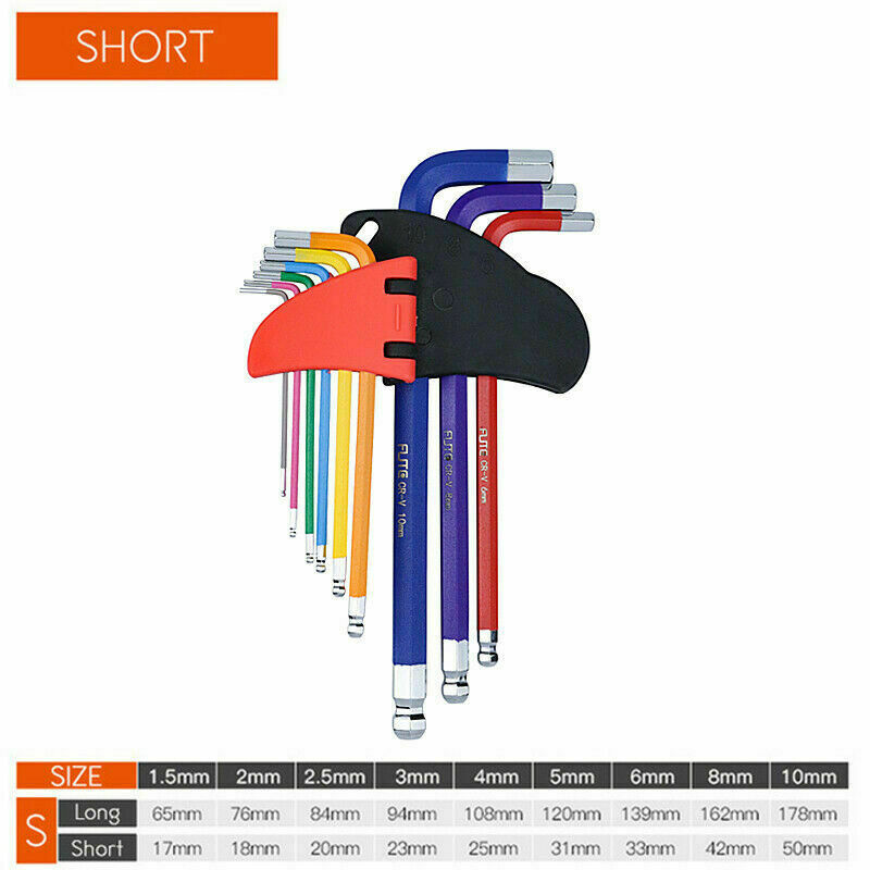 9pcs Hex Key Allen Wrench Set Ball End SAE Metric Star Long Arm ...