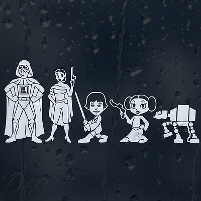 Star Wars Family Car Decal Vinyl Sticker For Window Or Panel Or Bumper ...