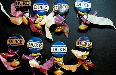 Duke University 1950s Pinback Ribbon & Football Charm Lot of 8 | eBay