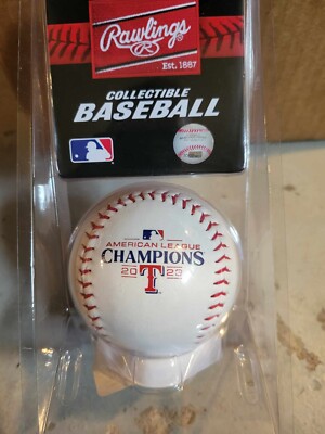 Texas Rangers 2023 AL Champions Rawlings White Collectible Baseball | eBay