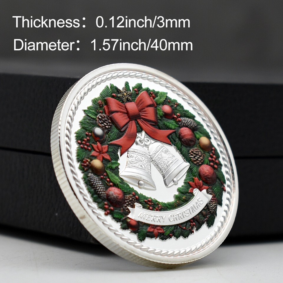 Happy New Year Silver Plated Coin Merry Christmas Santa Claus ...