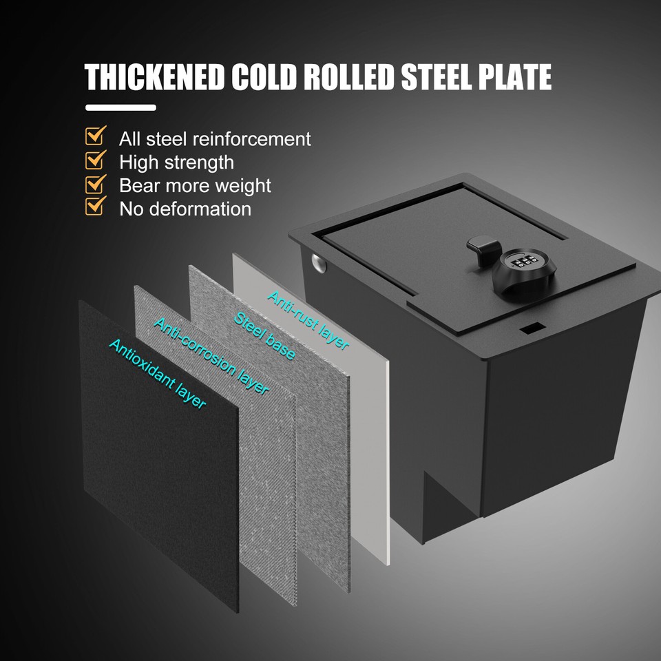 For Toyota 4RUNNER 2010-2024 Center Console SAFE GUN Storage w/ LED ...