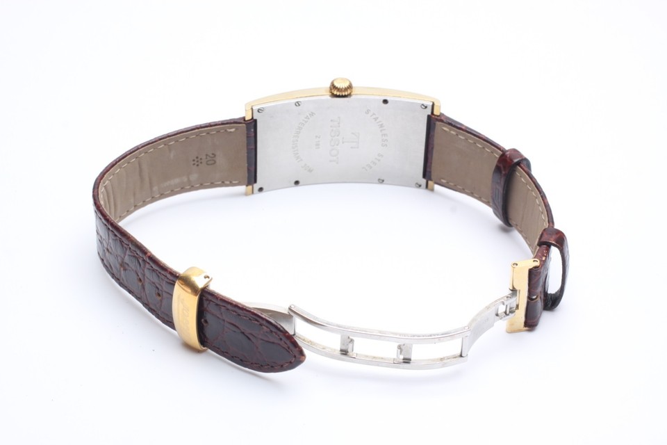Vintage [Near MINT] Tissot Banana Watch Z181 26mm Gold Square Men's ...