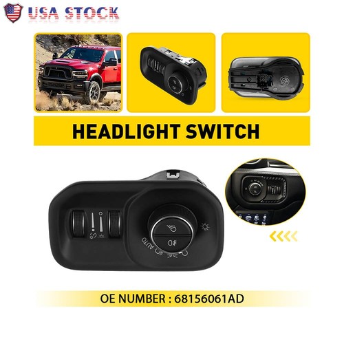 Headlight Head Lamp Switch 7 Pins Fits 2019-2024 RAM 1500 2500 3500 ...