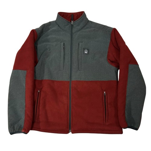 Alaskan Hardgear Bear Hide Fleece Jacket Men's Large Red Gray Full Zip ...