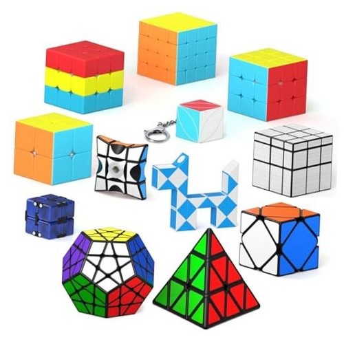 12 Pack Speed Cube Set Puzzle Cube Pack, 2x2 3x3 4x4 Pyramid ...