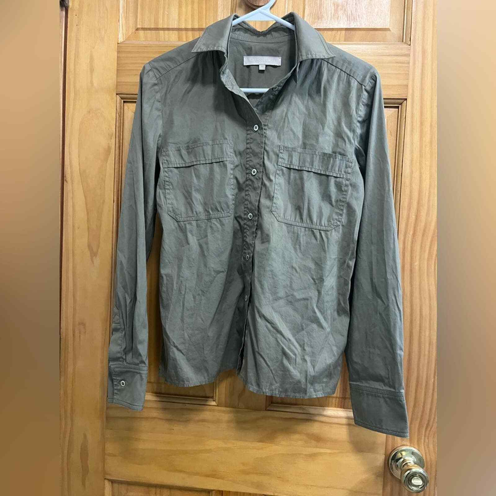 Vanessa Bruno army green button down shirt size 34 | eBay