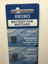 Sr626sw/377 Seiko Watch Battery Made in Japan Silver Oxide 1.55v for ...