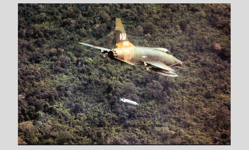 Vietnam War Napalm Bomb PHOTO F-100 Super Sabre Fighter Air Force, Bien ...