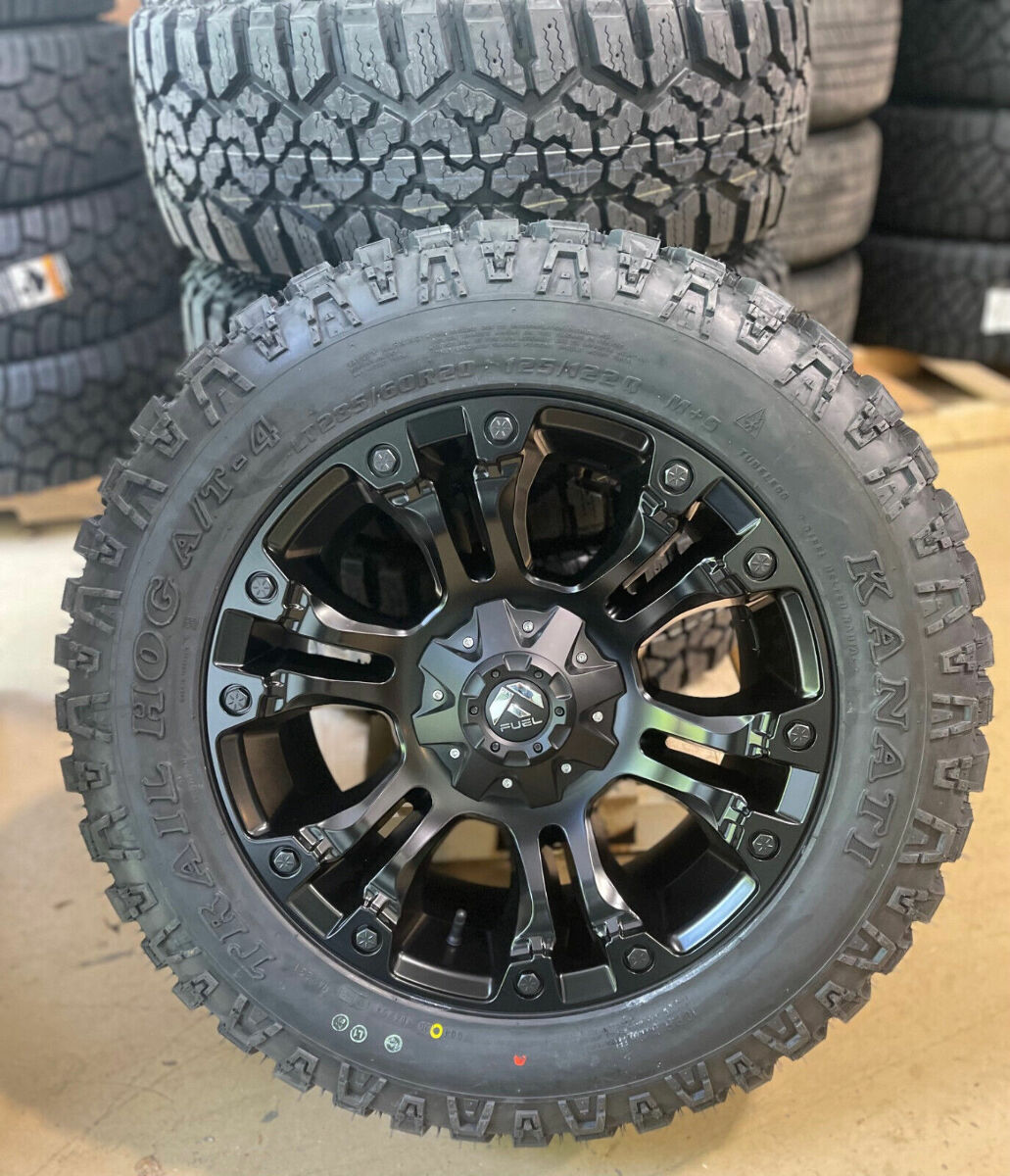 20x9 FUEL D560 Vapor Black Wheels 2856020 AT Tires 5x5.5 Dodge Ram 1500 ...