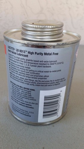 LOCTITE LB 8013 HIGH PURITY METAL FREE ANTI SEIZE LUBRICATE N-7000 16 ...