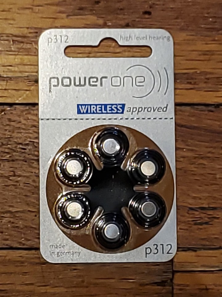 Power One Zinc Air 1,45V WIRELESS APPROVED P312 Hearing Aid Battery ...